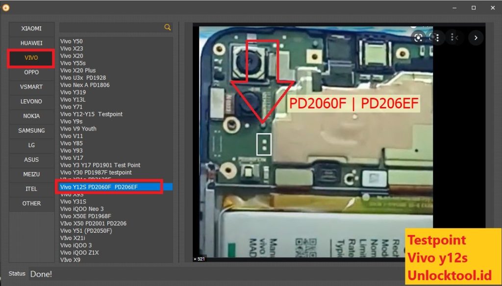 Vivo Y12s Test Point - Unlocktool.id